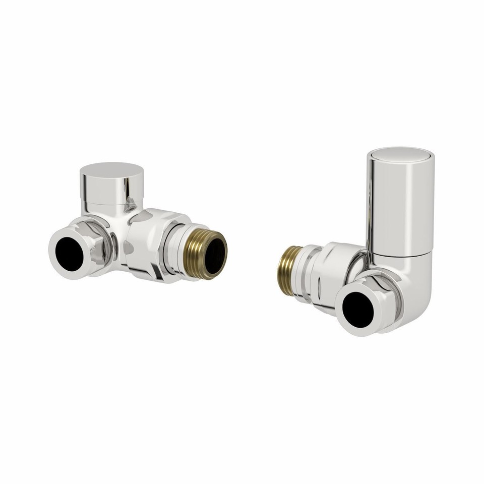 Designer Bathroom Radiator Valves Chrome Heated Towel Rail Pair ...