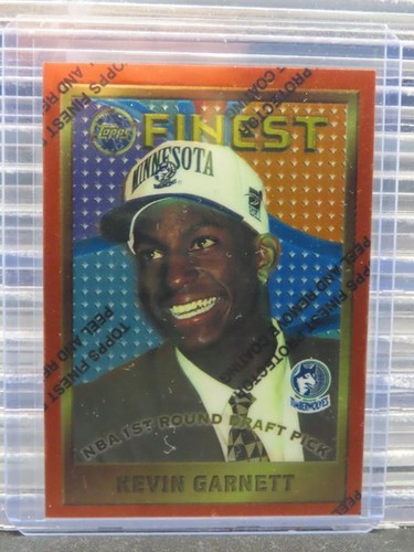 1995-96 Topps Finest Kevin Garnett Refractor Rookie RC Coating #115 ...
