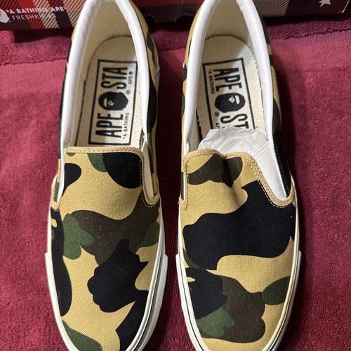 Brand New Bape 1st Camo Slip On yellow 9M Original Box | eBay