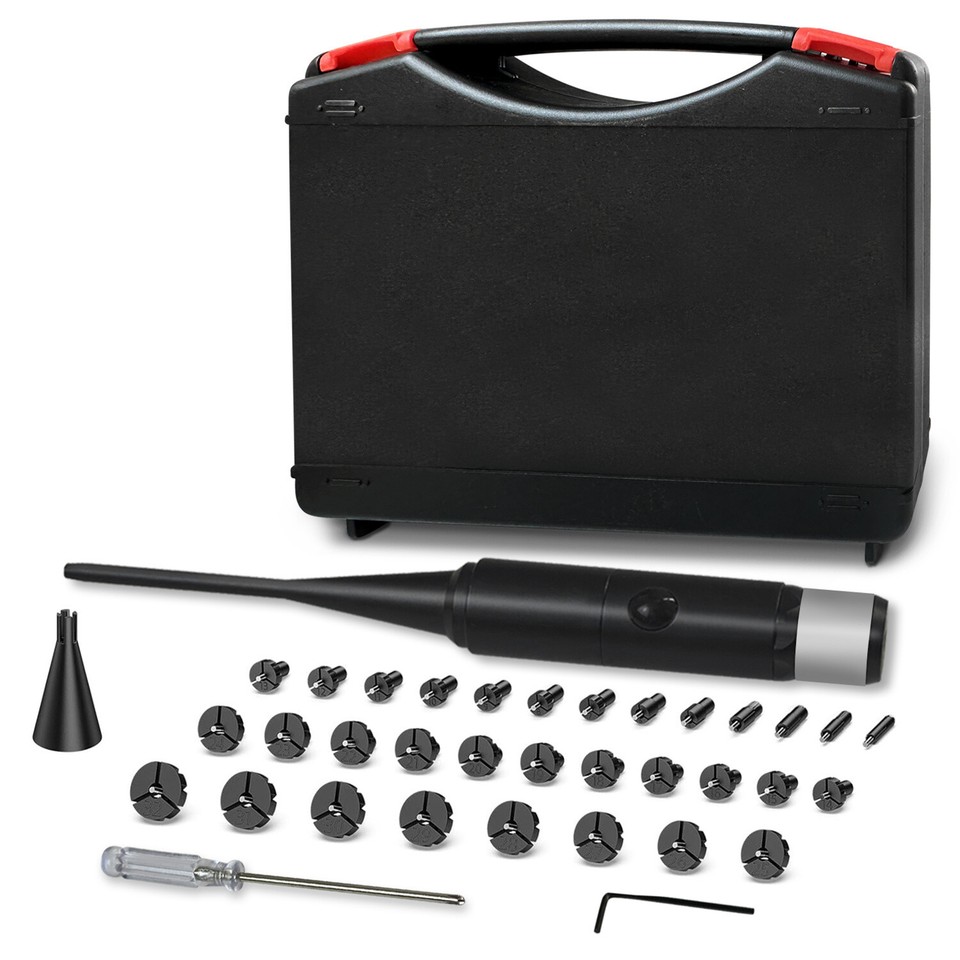 Professional Laser Bore Sight Kit With 32 Adapters Fit 0.17 To 12GA ...