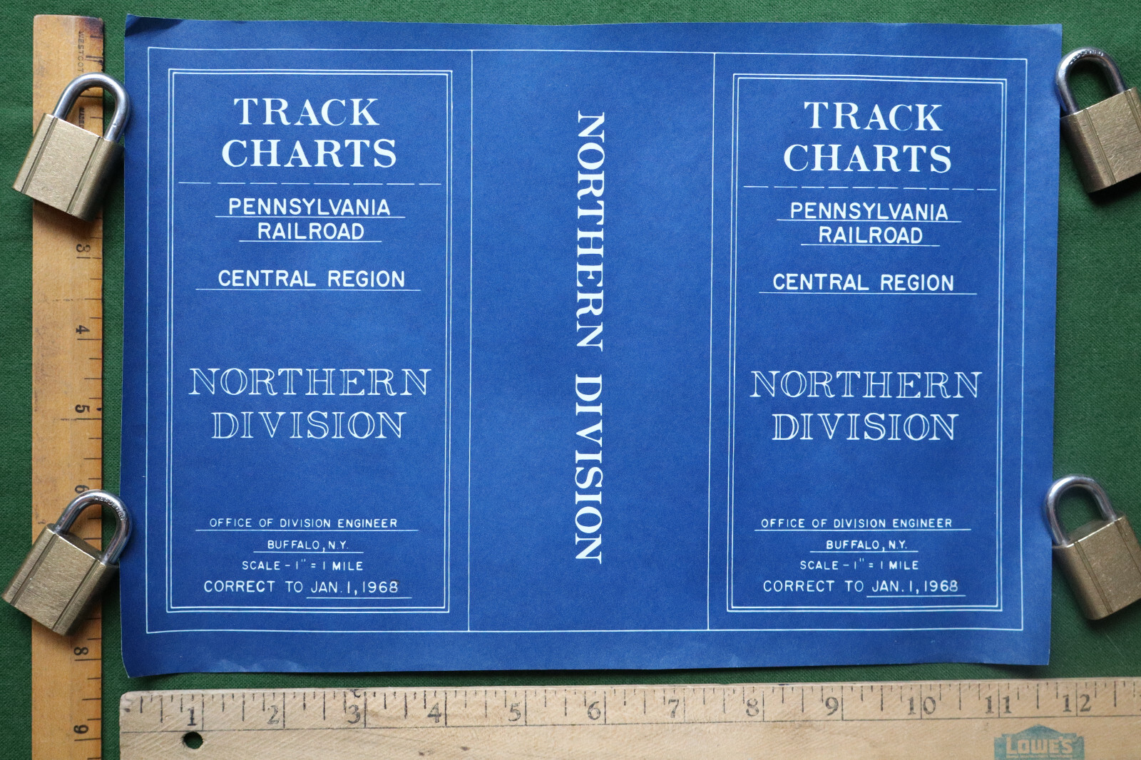 Pennsylvania RR PRR Track Chart Cover ONLY Northern Division January 1 ...
