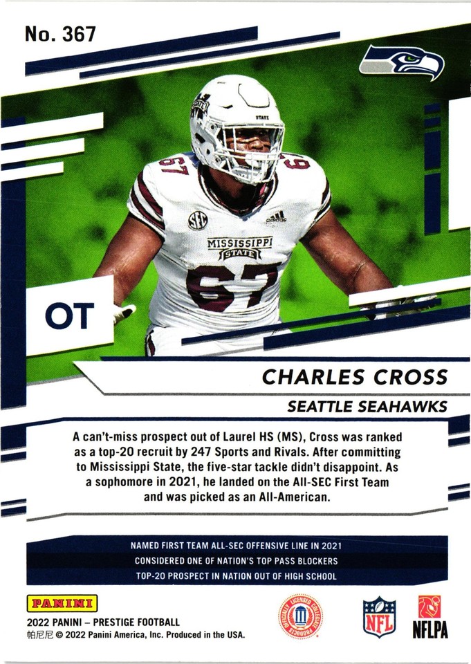 2022 Panini Prestige #367 Charles Cross Seattle Seahawks Football Card ...