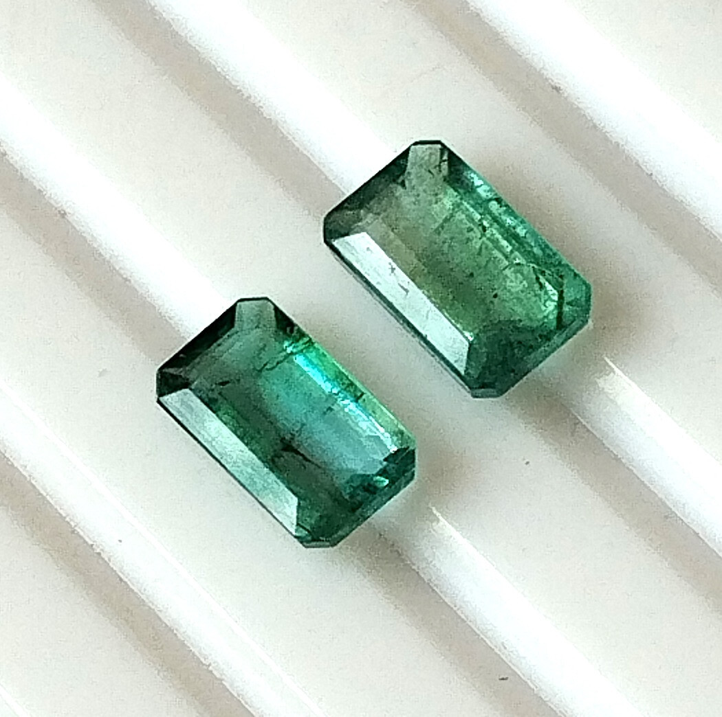 4.5X7.5 mm Emerald Cut Emerald Natural Zambian Faceted Untreated Stone ...