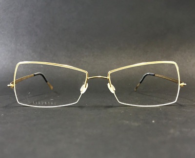 Lindberg Eyeglasses Frames 3005 P6T Titanium Polished Gold Half Rim 51 ...