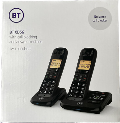 BT XD56 Two handsets cordless phones Black | eBay UK