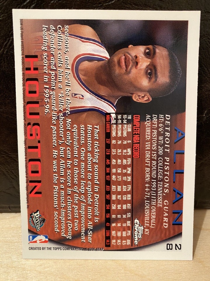 1996-97 Topps Chrome Allan Houston #28 Detroit Pistons NM | eBay