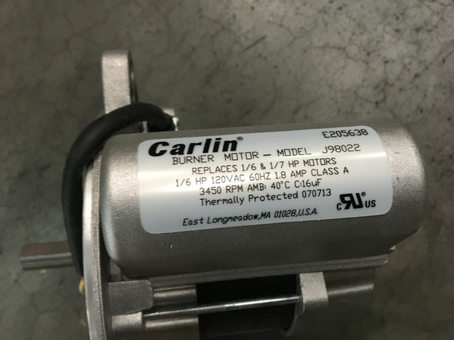 Carlin 98022 PSC Motor. 120v 60 Hz 1/6 HP 3450 RPM Burner Motor for ...