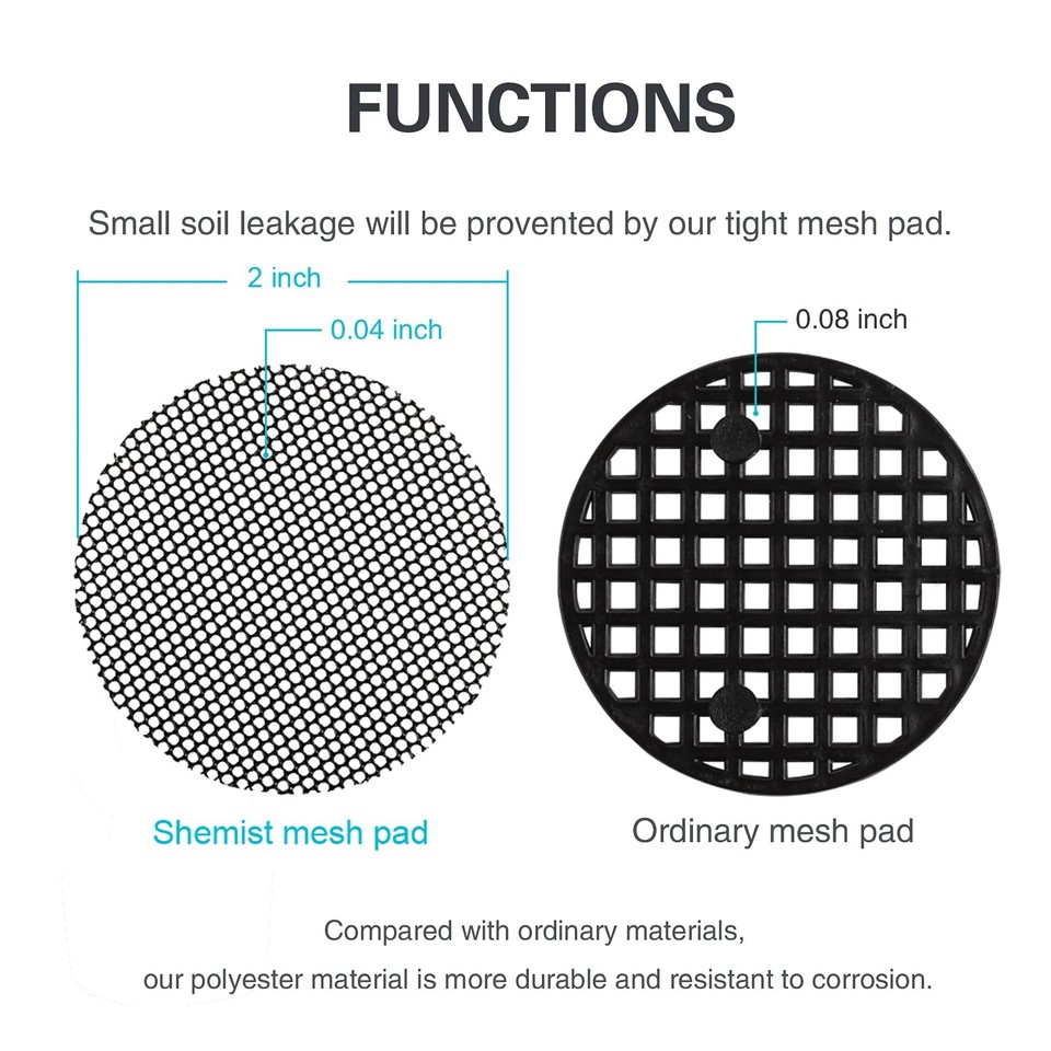 Plant Mesh Drainage Screens - 100PCS 2-Inch Reusable Grid Mats, Keep ...