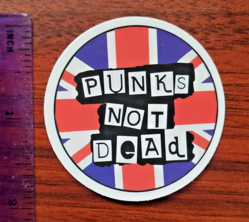 Punks Not Dead Sticker 2" x 2" Band Logo Vinyl Decal Black Red Blue UK ...