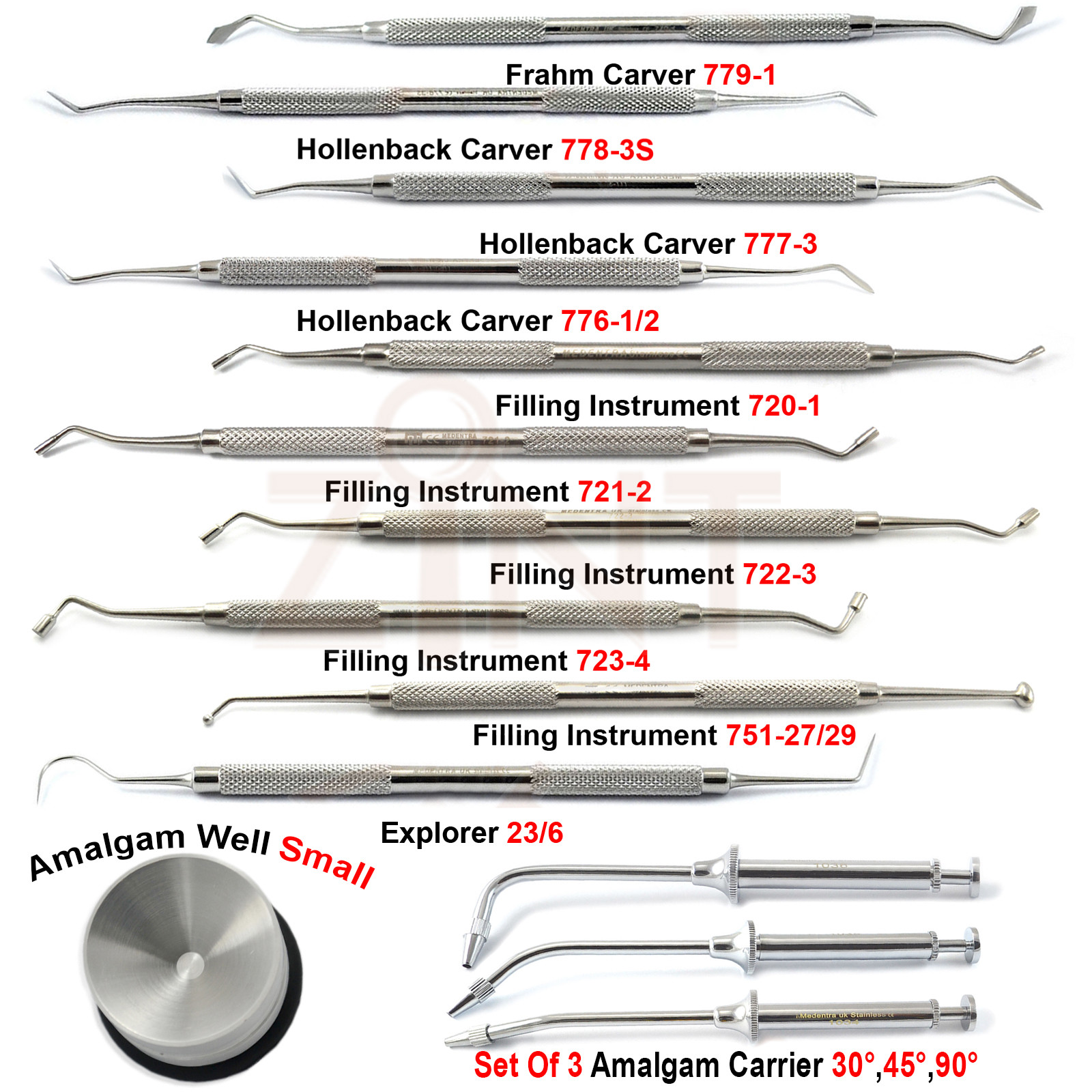 Restorative filling Kit Composite Dental Amalgam Placement Cavity ...