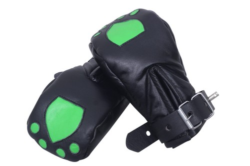 Unisex Leather Padded Gloves Bondage Mittens Handcuffs Couples Mitts | eBay