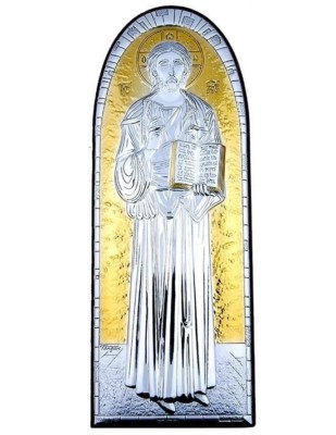 Silver Gold Jesus Christ Wall & Desk Icon Jesus Wood Plaque Made in ...
