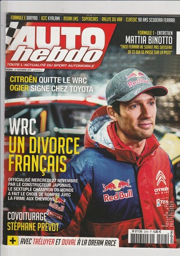 AUTO Hebdo - N°2244 - 27 novembre 2019 - l'Actualité du Sport Automobile -c9r | eBay