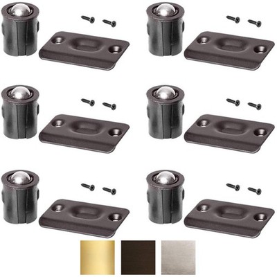 6 Pack Oil Rubbed Bronze Door Drive-in Ball Catch with Strike Plate ...