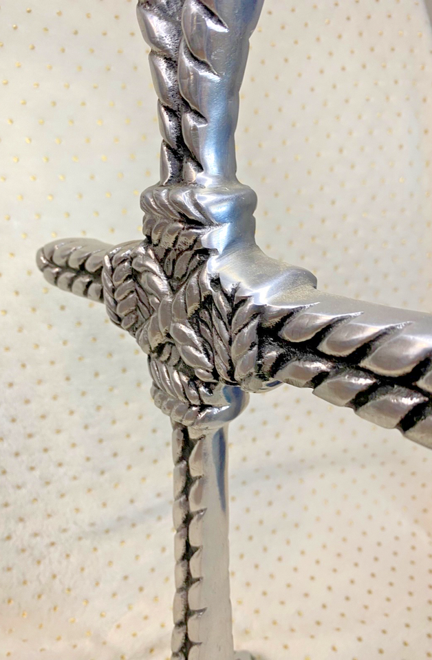 Decorative Christian Cross Stand, Cast Pewter Made in India Rope-Like ...