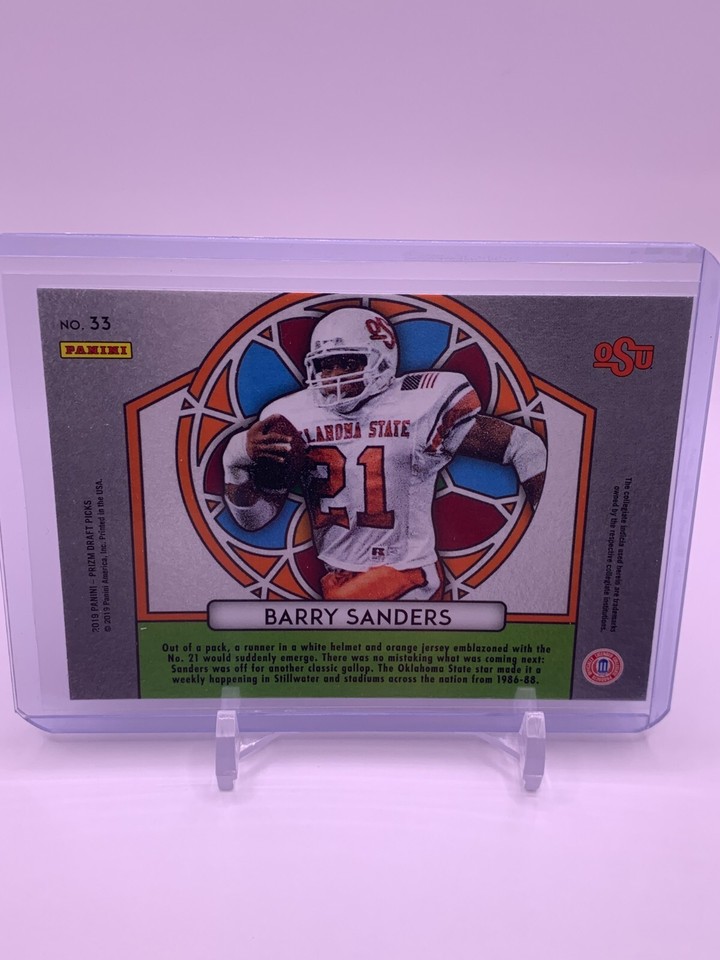 2019 Panini Prizm Draft Picks #33 Barry Sanders Stained Glass NM | eBay