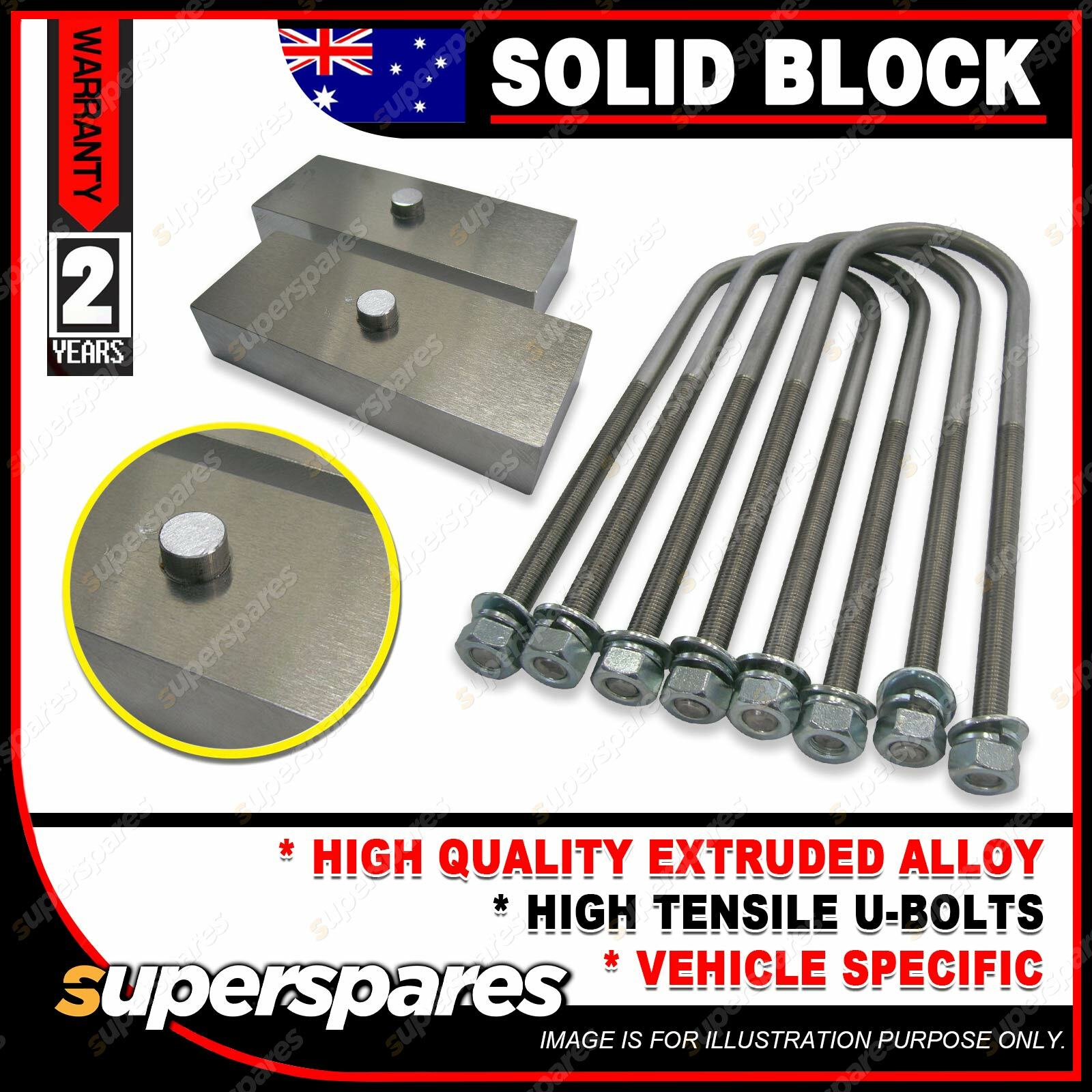 3" 75mm Solid Lowering Blocks kit Premium Quality for Nissan XFN UTE ...