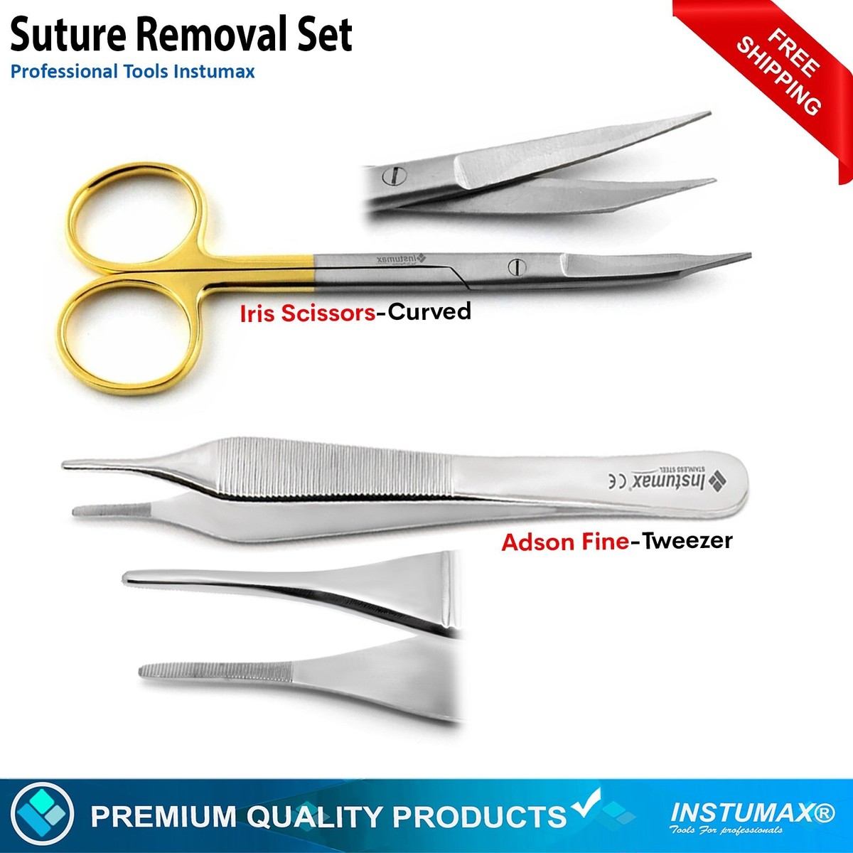 XCEL Surgical Kit Suture Removal Kit - 2-Piece Surgical Set With Adson ...
