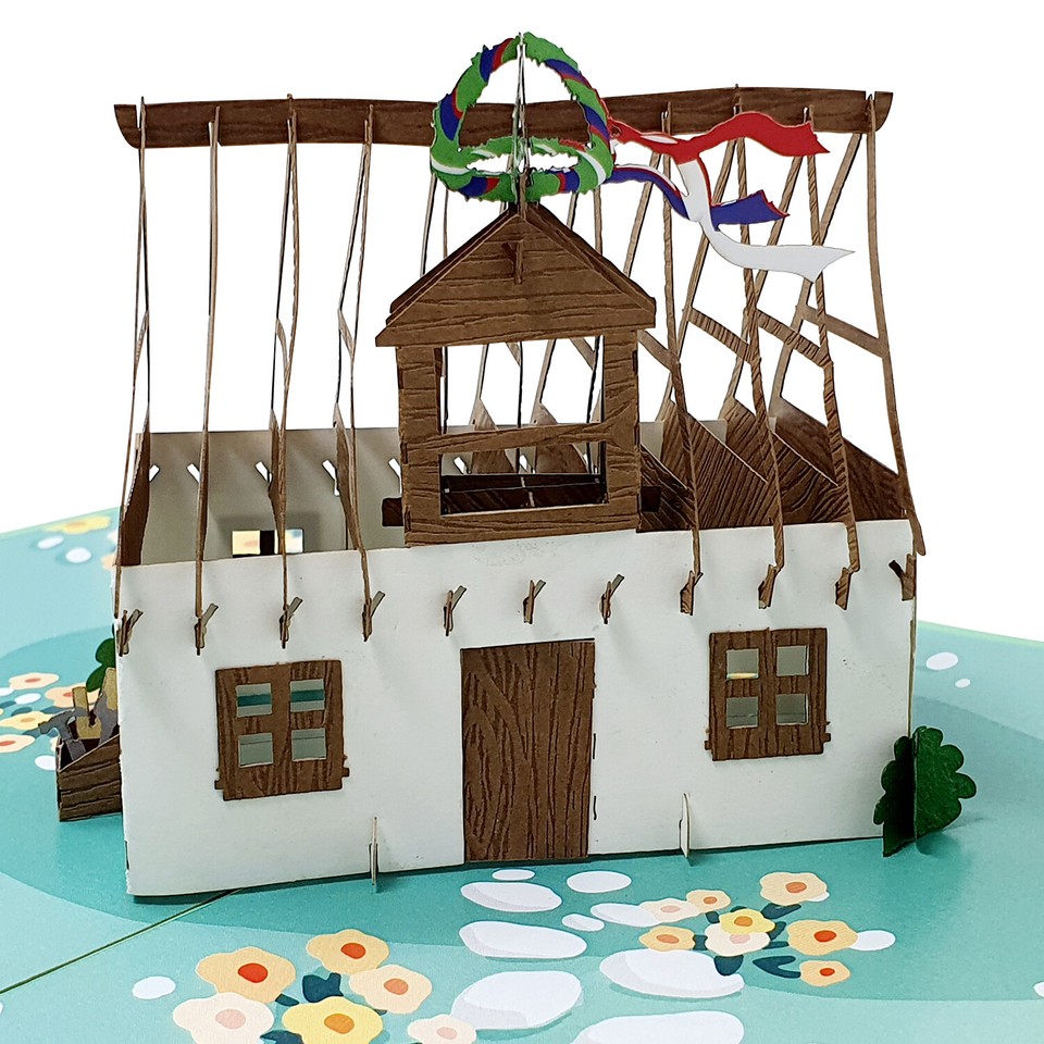 Greeting card for house building, topping out ceremony card ...