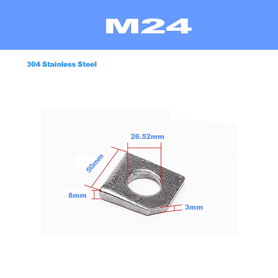 304 Stainless Steel Square Oblique Washer / Missing Angle Washer M6-M36 ...
