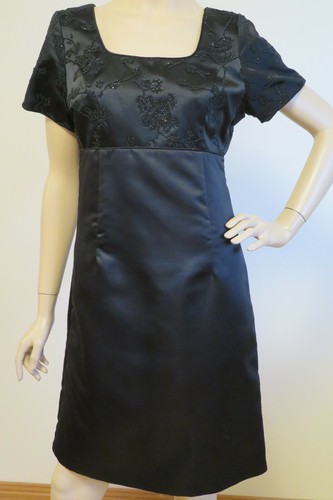 As New Classy ROBBIE CRANFIELD Black Satin & Beaded Evening Cocktail ...
