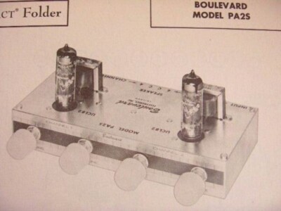 BOULEVARD PA2S TUBE AMP AMPLIFIER PHOTOFACTS PHOTOFACT | eBay
