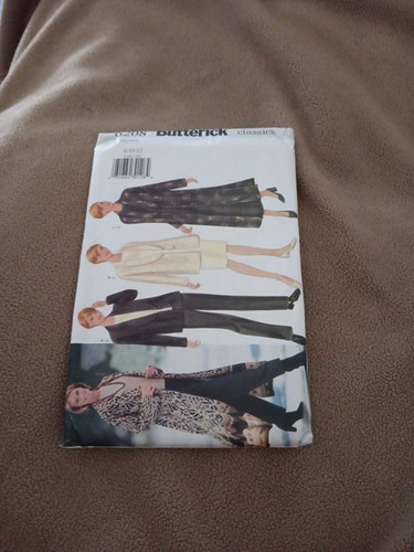 Vtg BUTTERICK 6208 MISSES' EASY Jacket Duster Top Dress & Pants Sz 8-12 ...
