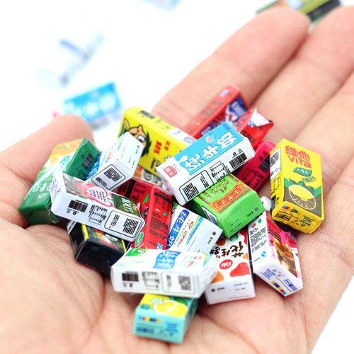 5Pcs 1:12 Dollhouse Miniature Boxed Milk Juice Drink Beverage Play ...