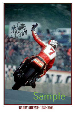 Barry Sheene MBE large signed 12x18 inch photograph poster - Top ...