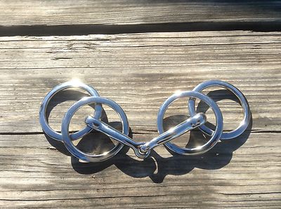 4.75" Wilson double ring snaffle driving /riding bit stainless steel | eBay