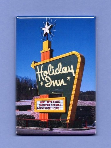 HOLIDAY INN SIGN *2X3 FRIDGE MAGNET* VINTAGE HOTEL MOTEL VACATION ...