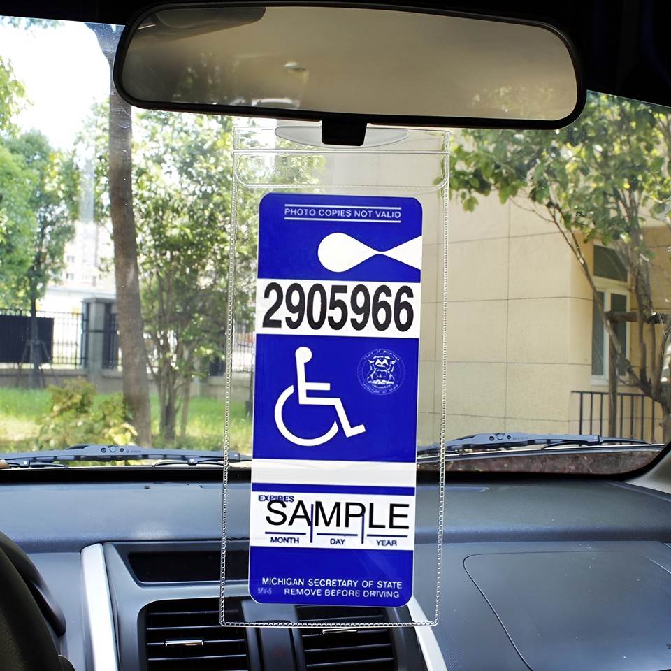 2x Handicap Placard Holder - Ultra Transparent Disabled Parking Permit ...