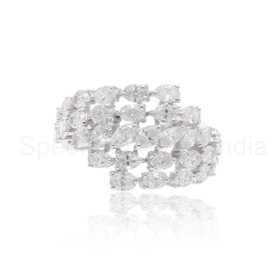 2.70 Ct H/SI Natural Brilliant Cut Diamond Cluster Ring New 14k White ...