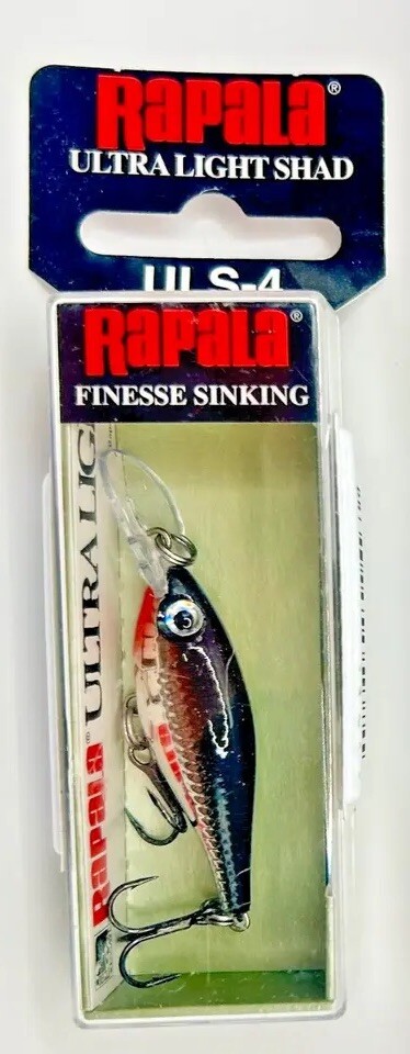 RAPALA ULTRA LIGHT SHAD 1/8oz 1-1/2" Finesse Sinking color CHROME swims ...
