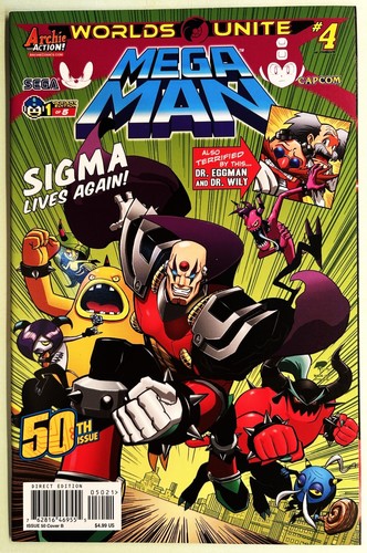 MEGA MAN COMIC BOOK #50 Cover B August 2015 Worlds Unite Part 4 Bagged ...