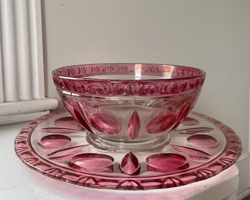 Vintage Indiana Glass Ruby Red Flashed Colony Classique Serving Bowl ...