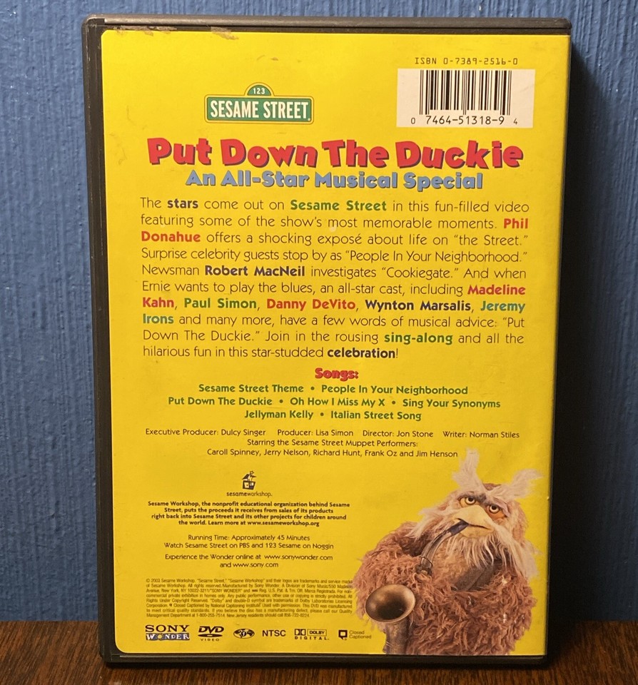 Sesame Street: Put Down The Duckie - All-Star Musical Special DVD, 2003 VINTAGE 74645131894 | eBay