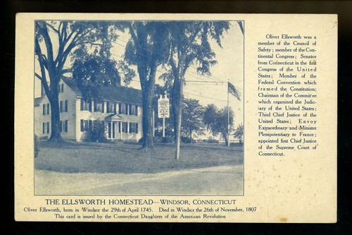 Connecticut CT postcard Windsor, Ellsworth Homestead museum Vintage | eBay