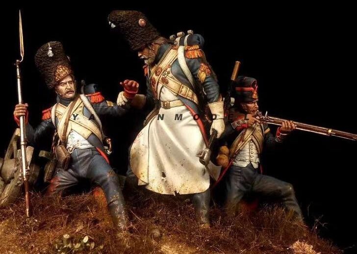 1/24 Scale Napoleonic French Soldiers Figure Set Historical Miniatures ...