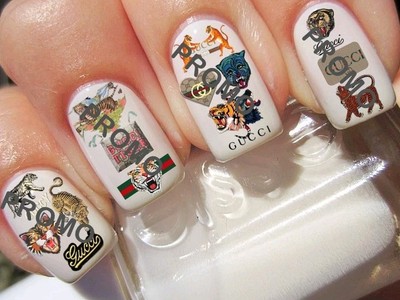 👀 28 Gucci-inspired Guccy Tigers Tiger Salon Quality Graphic Nail Art ...