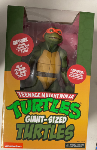 NECA TMNT Giant-Sized Turtles Raphael 15" - missing 2 swords & walkie ...