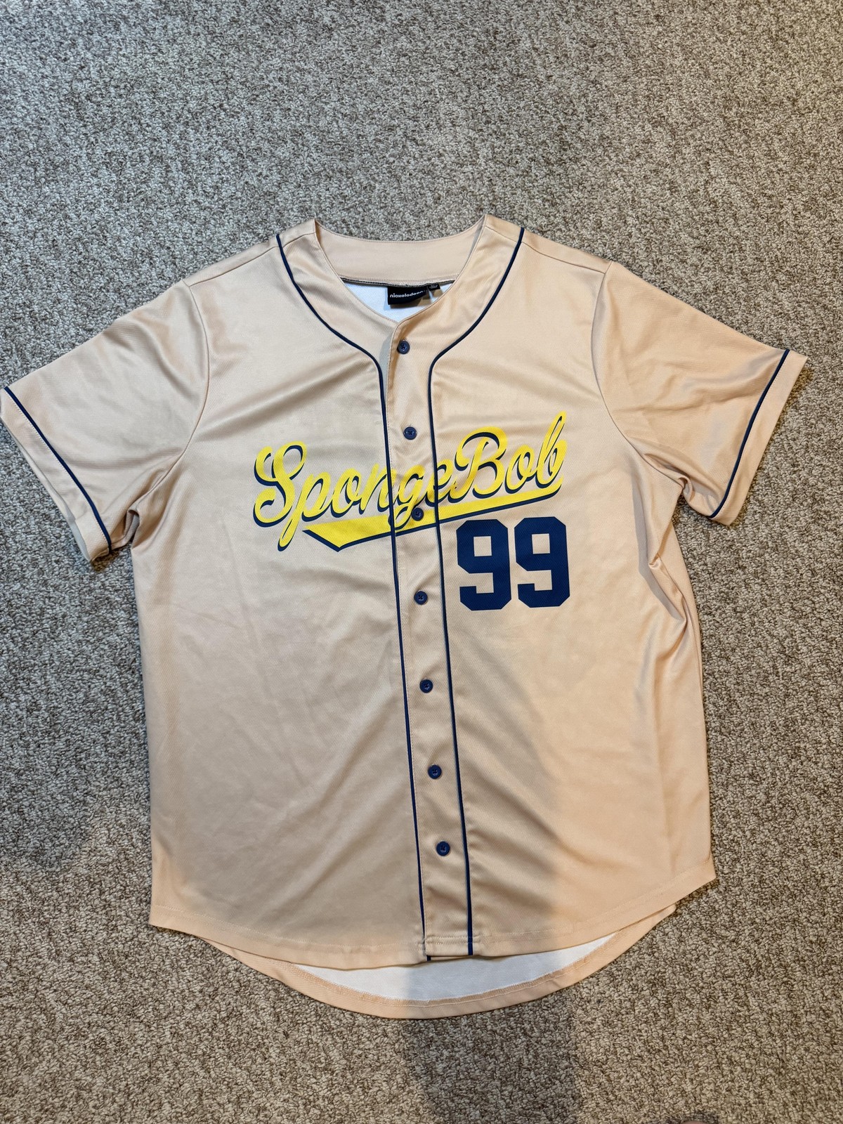 SpongeBob Shirt Mens Large Nickelodeon Baseball Jerse… - Gem