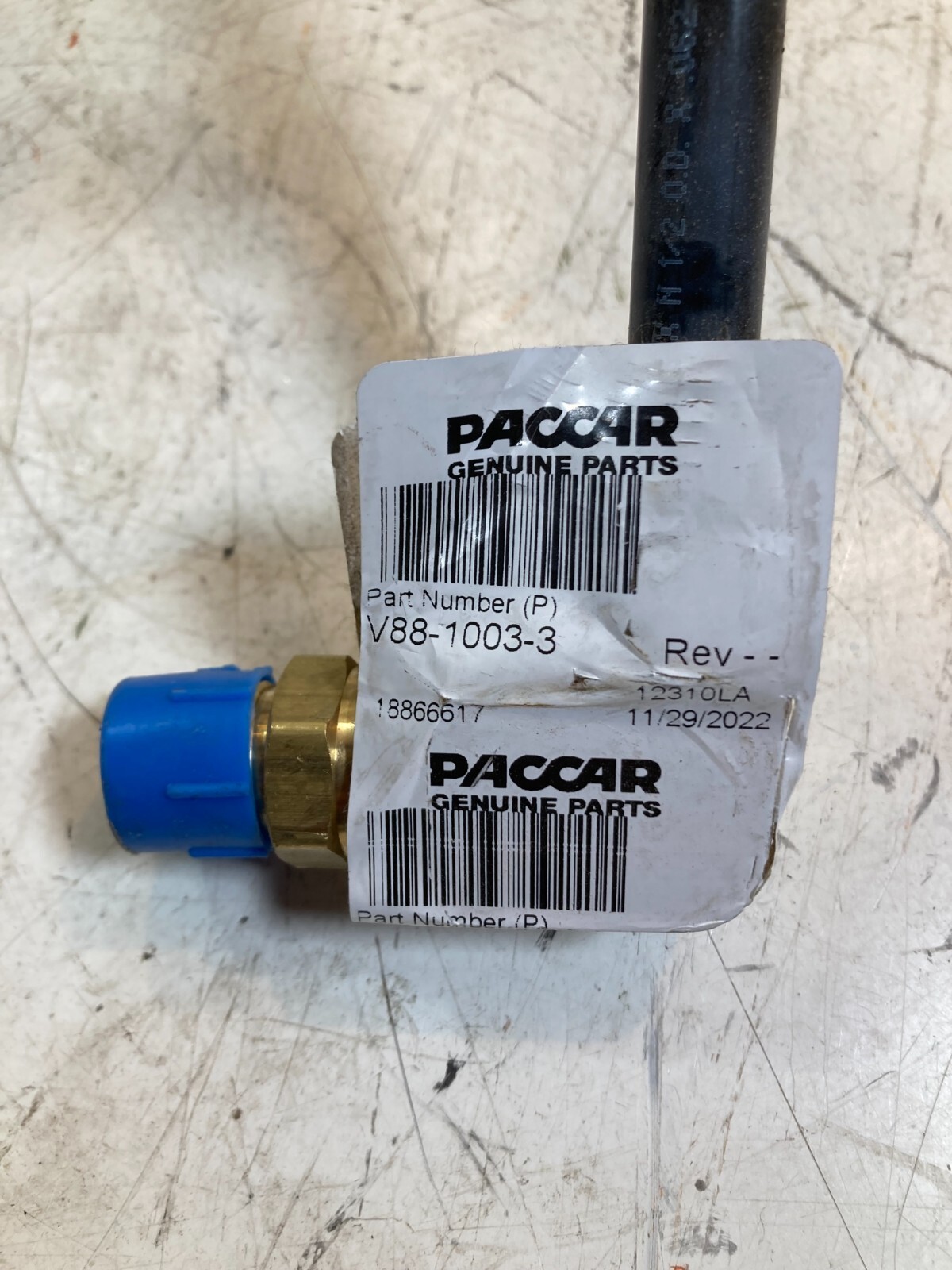 Paccar 34 Inch Fuel Draw Pickup Line Tube Assembly #8 W-Brass 90 Deg ...