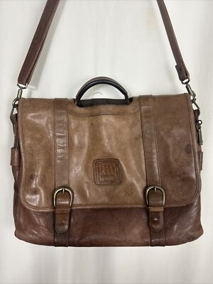 Handcrafted Brown Leather Tech Messenger Bag Briefcase Distressed by ...