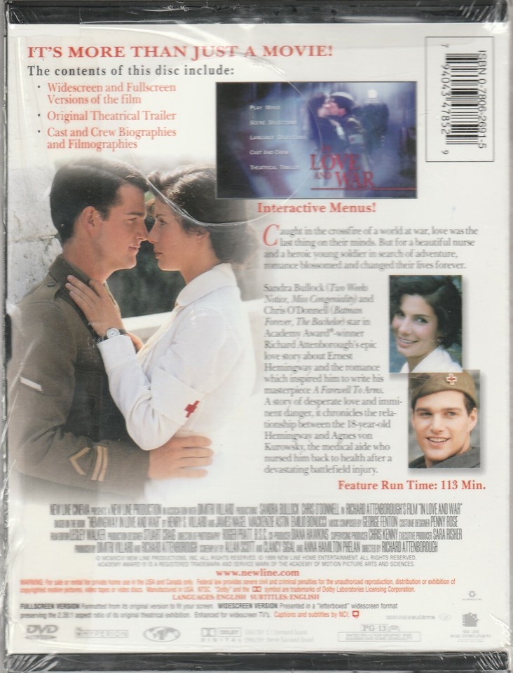 In Love and War (DVD, 1999) NEW SEALED SNAP CASE LM19 | eBay