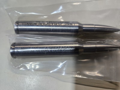 4 oz - 50 Cal BMG Bullet MAGA Make America Great Again Titanium CP ...