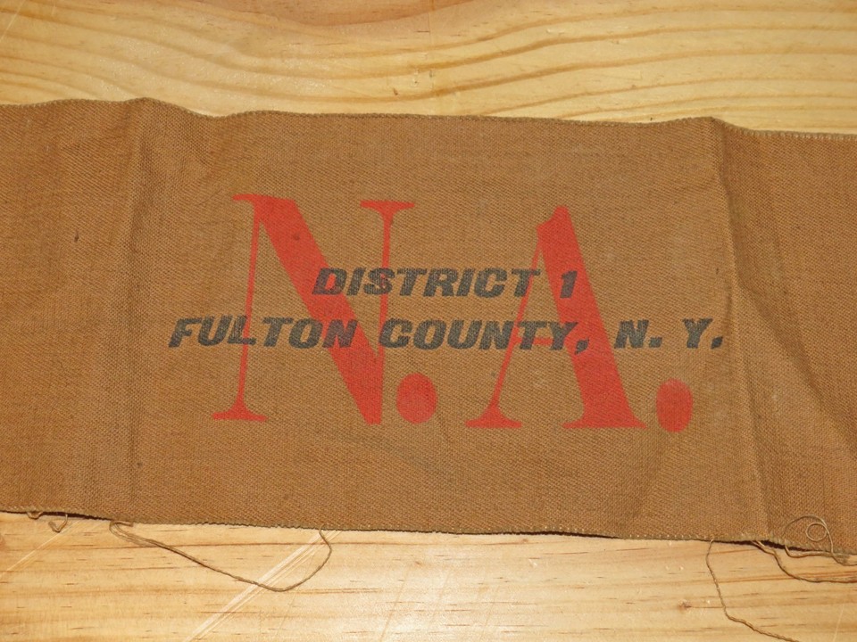 WWI WW1 NATIONAL ARMY Draft Board FULTON COUNTY NY Armband Armlet ...