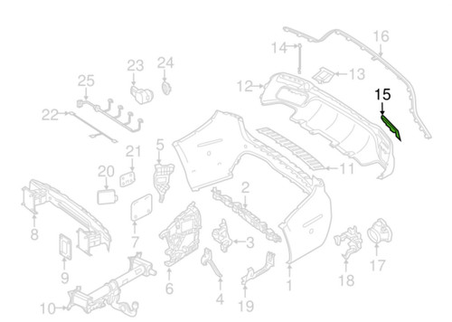 NEW MERCEDES-BENZ GLS X166 REAR BUMPER RIGHT REFLECTOR A1668205800 ...