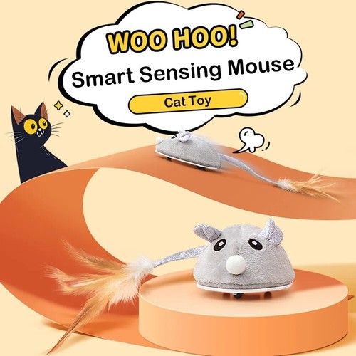 Sensing Mouse Cat Toys Electric Cat Teaser Self-Playing USB Charging ...