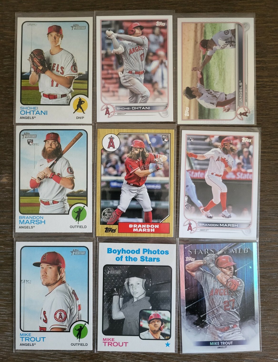2022 topps Angels Lot Of 9! Mike Trout x3, Shohei Ohtani x3, & Brandon ...